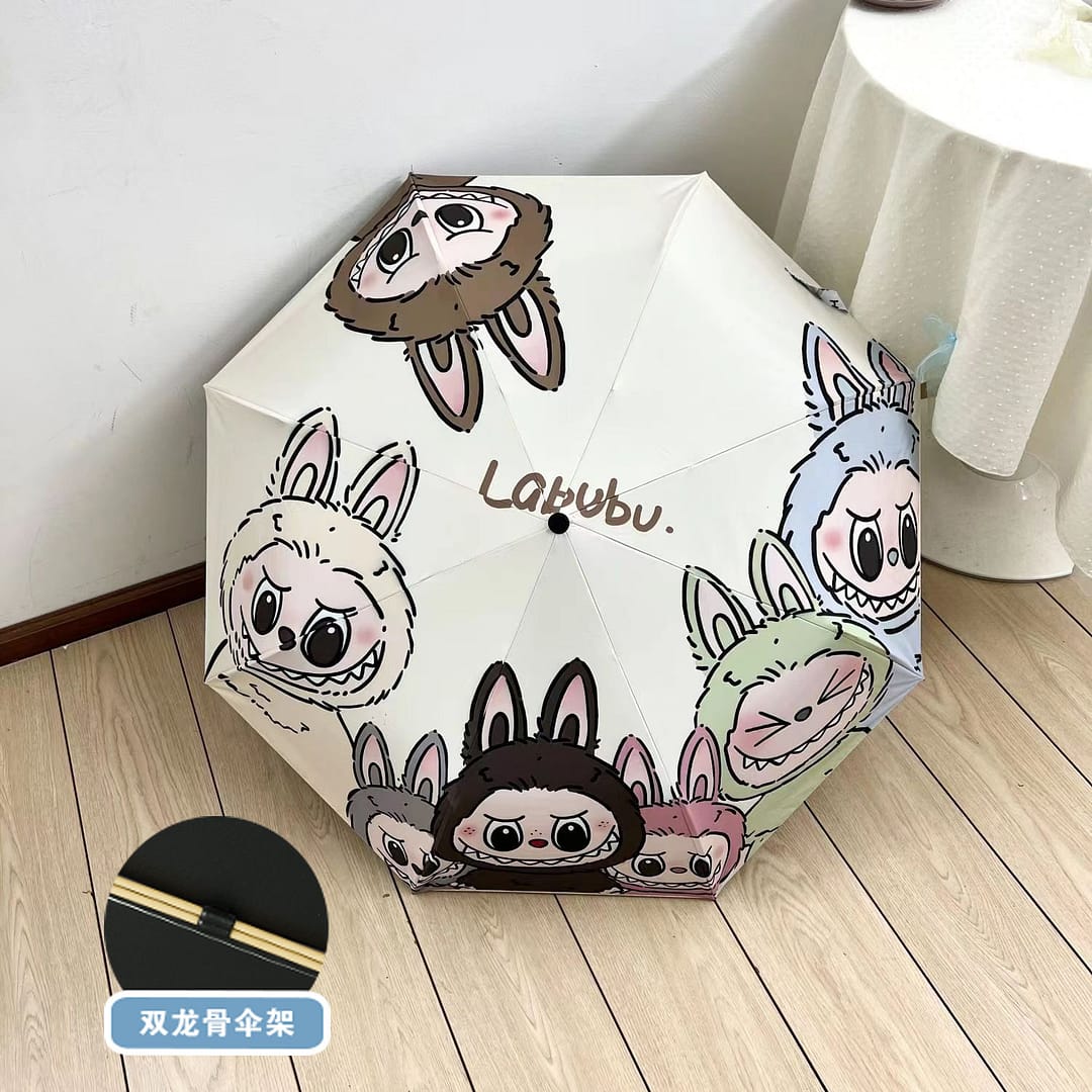 Pop Mart Labubu fully automatic umbrella sun protection ultraviolet ...
